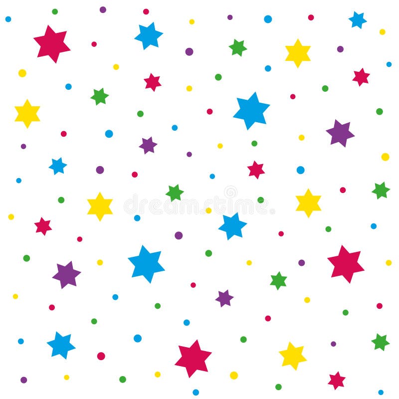 Stars and Polka Dot Pattern Stock Illustration - Illustration of ...