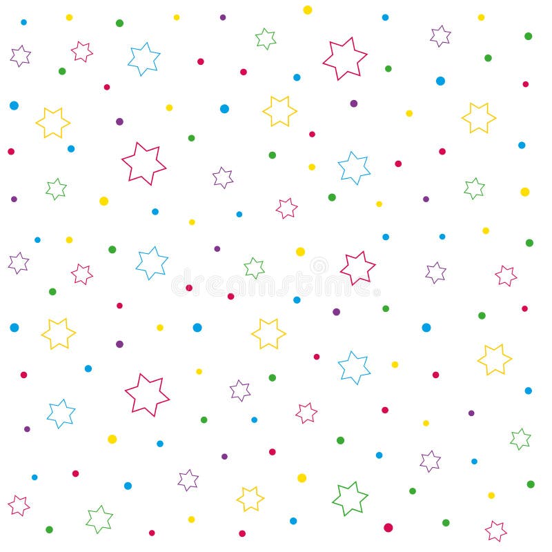 Stars and Polka Dot Seamless Pattern Stock Illustration - Illustration ...