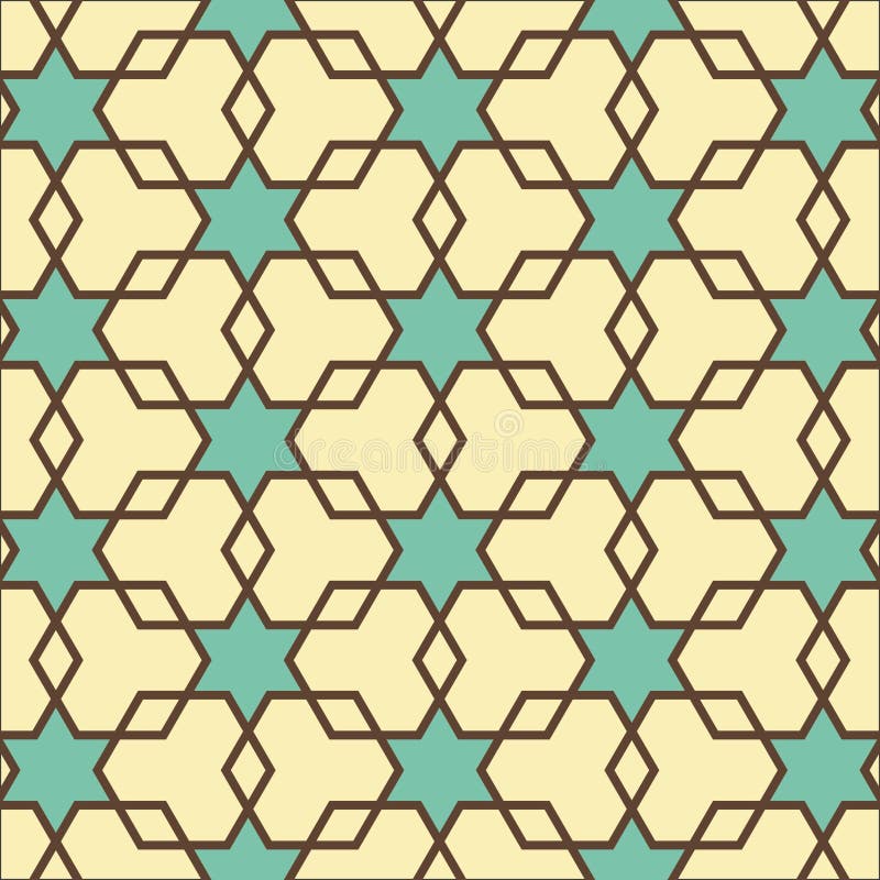 Stars and Polygons Geometrical Pattern Stock Illustration ...