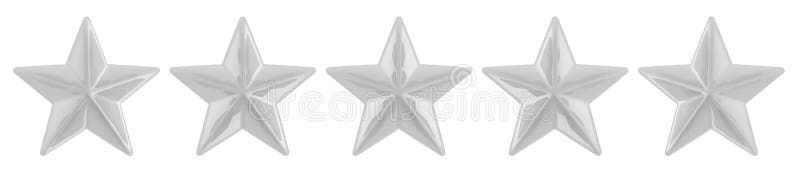 Stars Rating with Empty Stars, 3D Rendering Stock Illustration ...