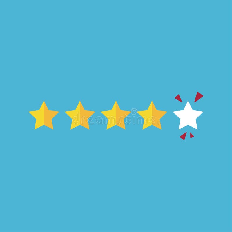 Stars Rating Icon, Four Rating Star, Feedback Concept, Vector ...