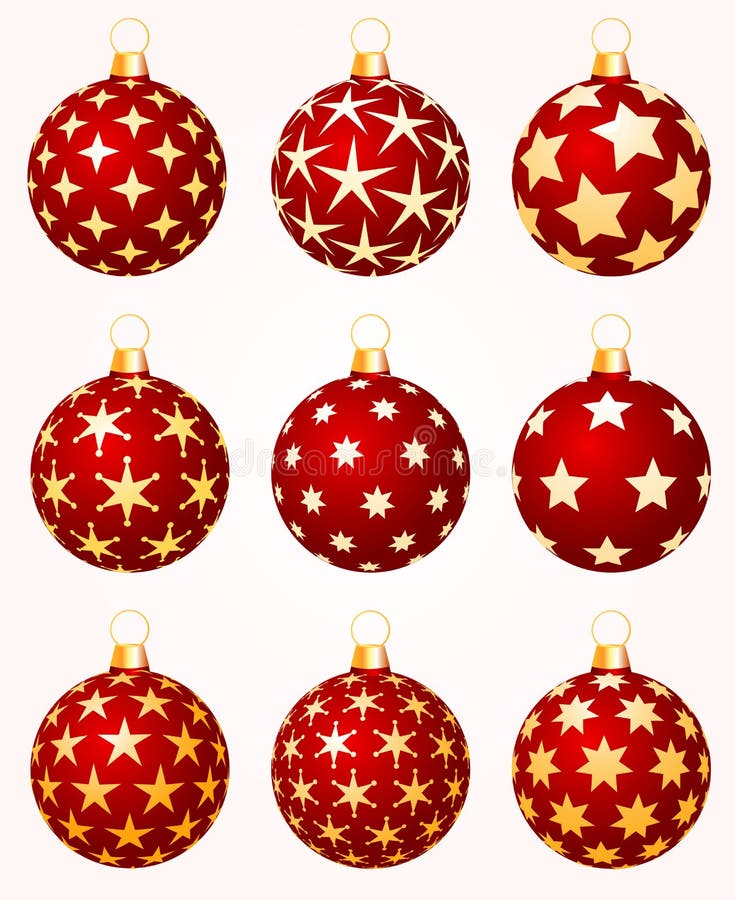 Stars red balls stock vector. Illustration of brilliant - 11857494
