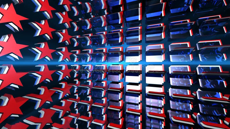 Stars Red White & Blue (3D Animation Loop) Stock Footage - Video of ...