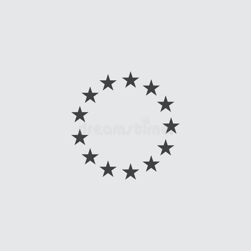 Stars Rounded Icon in a Flat Design in Black Color. Vector Illustration ...