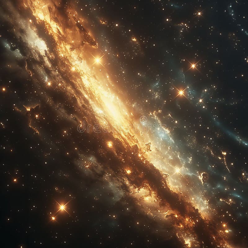 Stars and Scars: the Cosmic Canvas - a Galaxy in Space with Stars Stock ...