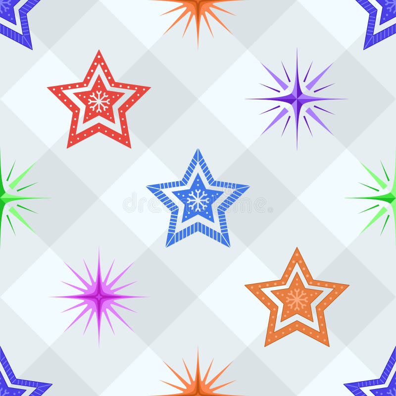 Colorful Numbers and Stars Kids Background Seamless Pattern Stock ...