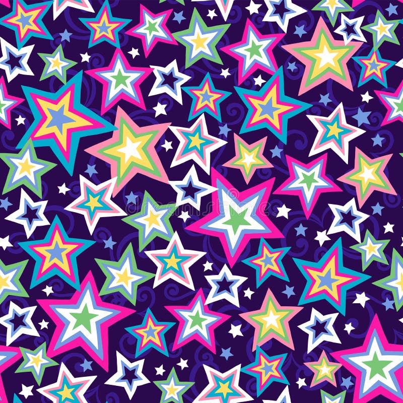Stars Seamless Pattern stock vector. Illustration of wallpaper - 6857008