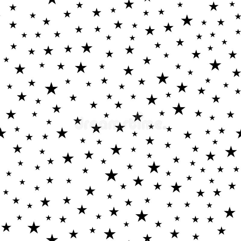 Stars Seamless Pattern. Black and White Simple Pattern Stock Vector ...