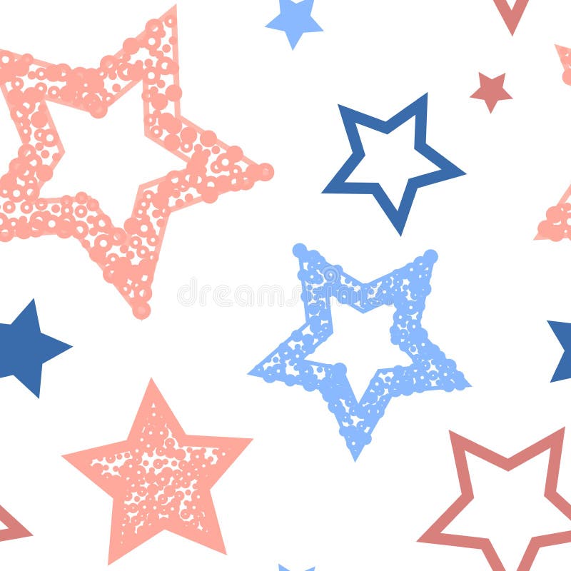 Stars Seamless Pattern. Design for Fabric, Wrapping Paper, Background ...