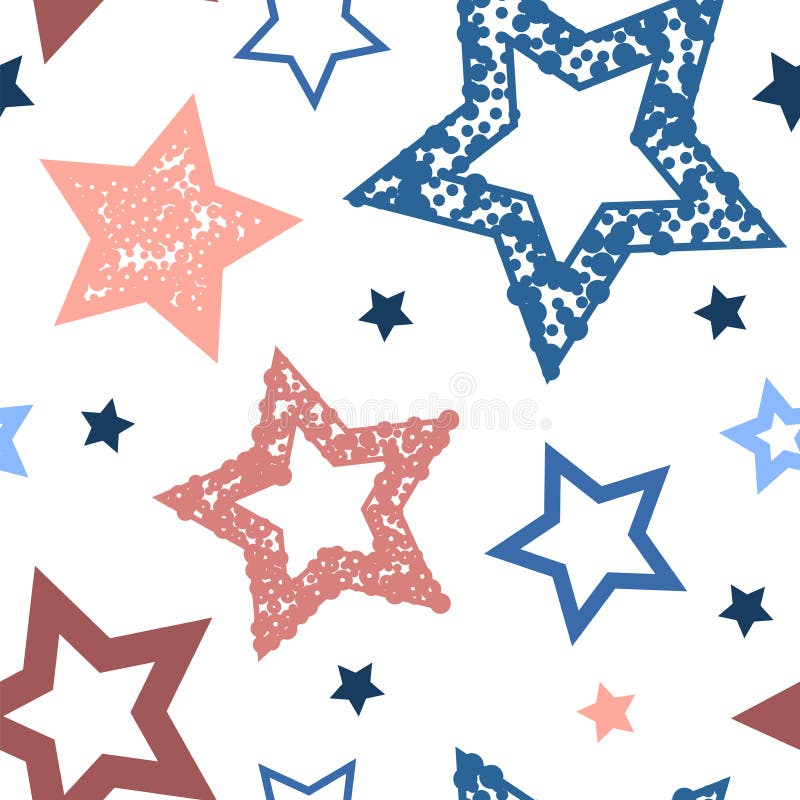 Stars Seamless Pattern. Design for Fabric Wrapping Paper Background ...