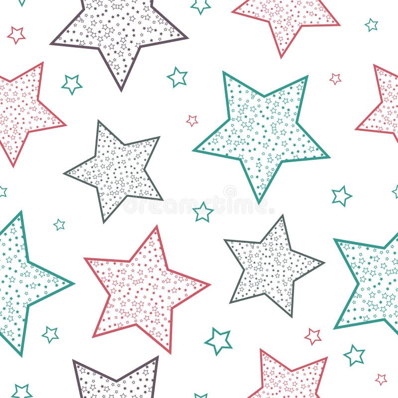 Stars Seamless Pattern. Design for Fabric, Wrapping Paper, Background ...