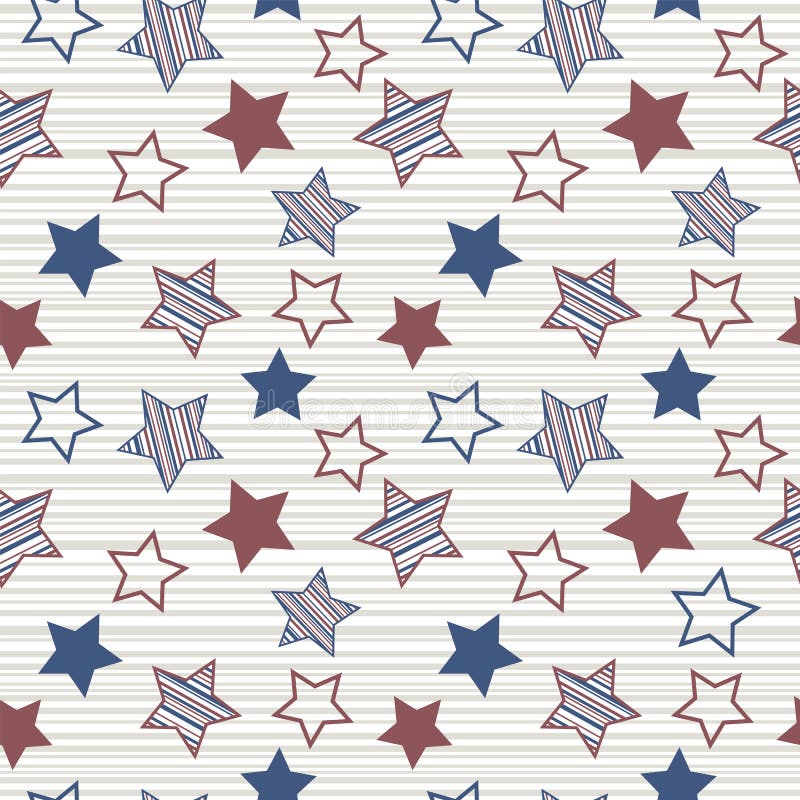 Stars Seamless Pattern. Design for Fabric, Wrapping Paper, Background ...