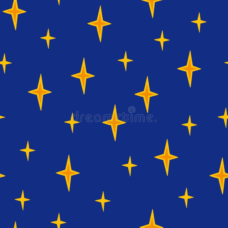 Stars Seamless Pattern Simple Doodle Hand Drawn Minimalist Repeat ...