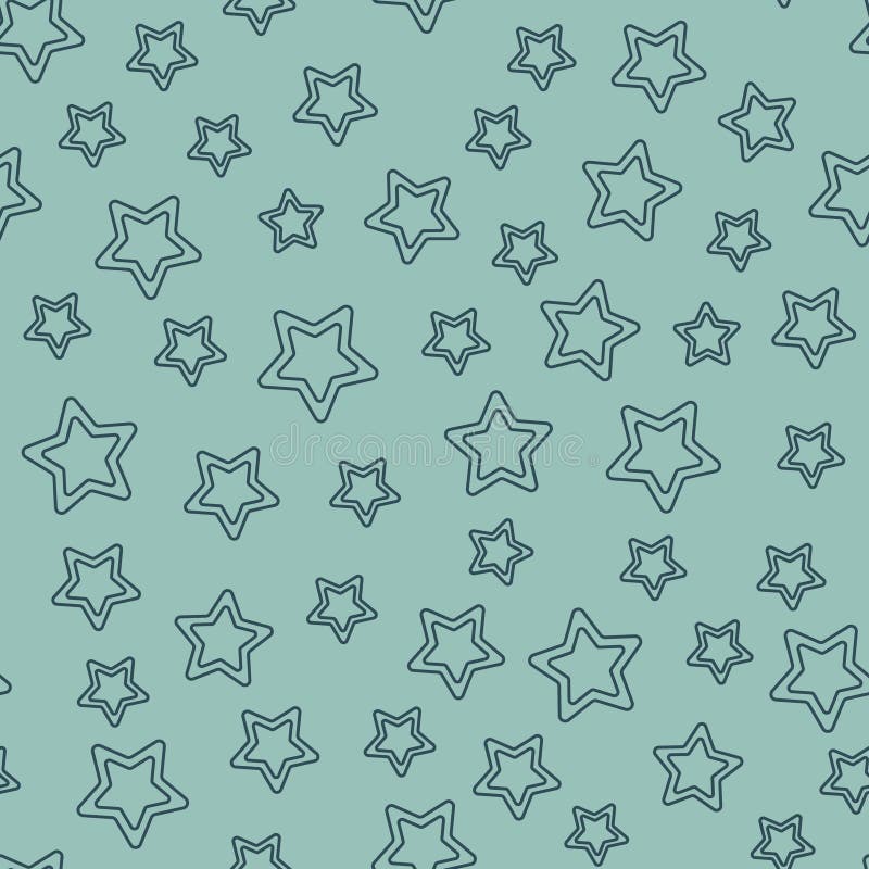 Stars Seamless Pattern. Hand Drawn Stock Vector - Illustration of ...
