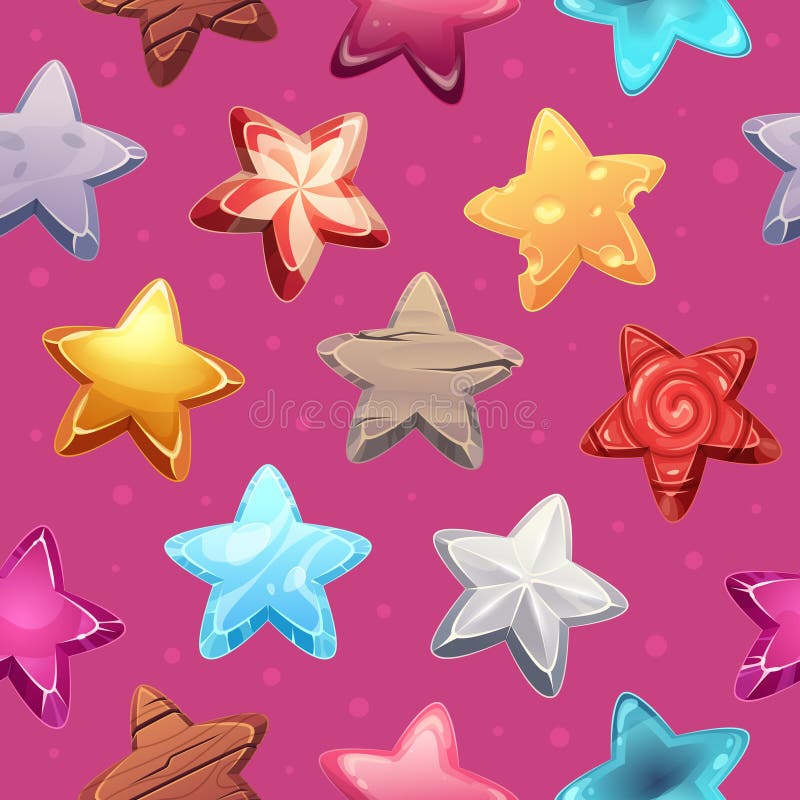 Stars Seamless. Textile Design Pattern with Different Colored Stars ...