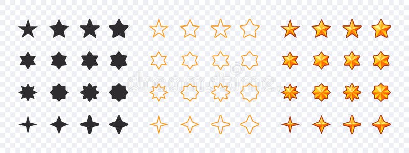 Stars Set. Icon Collection of Stars. Different Star Shapes Stock ...