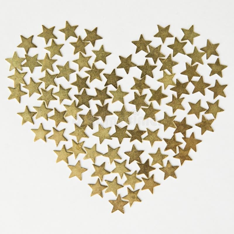 Stars in the Shape of Heart Background on Valentines Day Stock Photo ...