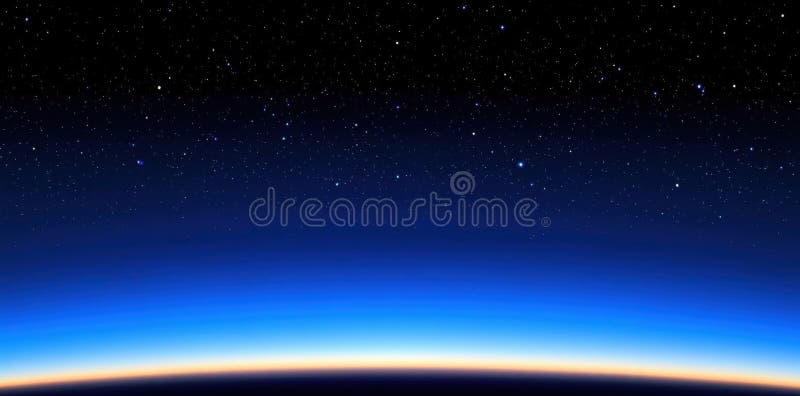 Stars Shine Above Dark Horizon with Space Concept, Cosmos Background ...