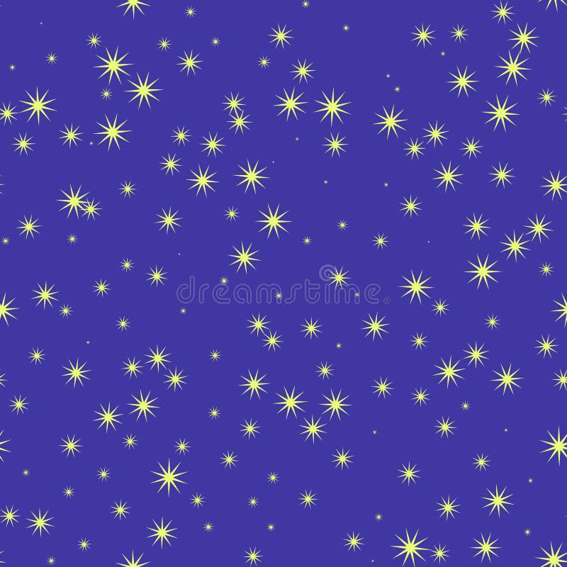 Stars and Sky at Night, Seamless Pattern Stock Vector - Illustration of ...