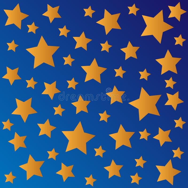 Yellow Stars on Fading Blue Sky Pattern, Vector Illustration Stock ...