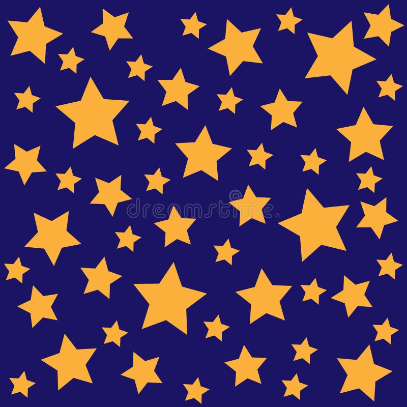 Yellow Stars on Fading Blue Sky Pattern, Vector Illustration Stock ...