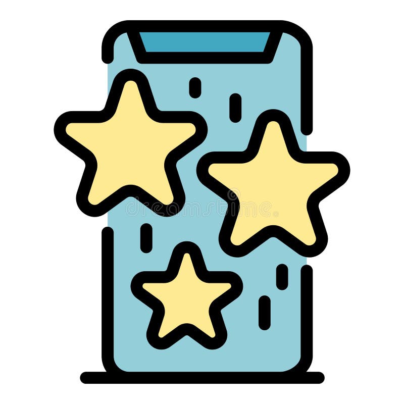 Stars on Smartphone Icon Color Outline Vector Stock Vector ...