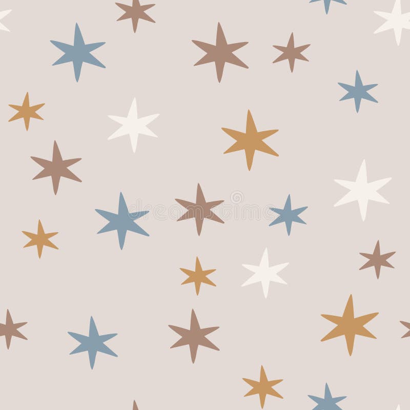 Stars and Snowflake Seamless Pattern. New Year Vector Illustration ...