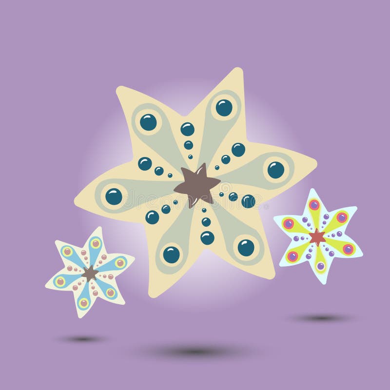 Stars or snowflakes stock vector. Illustration of star - 63860346