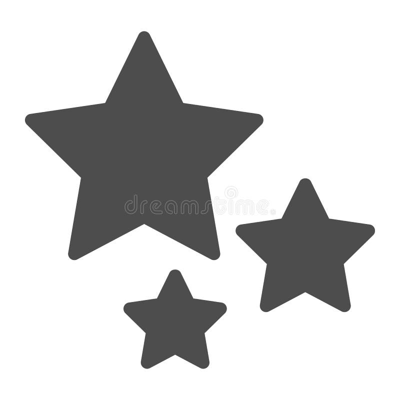 Stars Solid Icon. Three Stars Vector Illustration Isolated on White ...