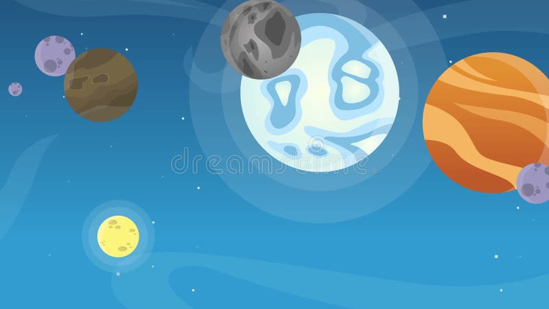 Stars in Space with Animated Cartoon Objects Stock Footage - Video of ...