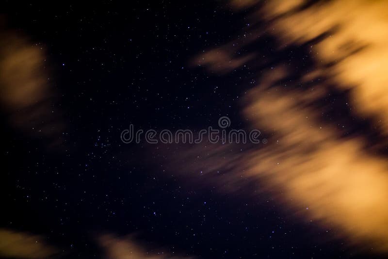 Stars in Space, Real Photography with Moving Clouds Stock Photo - Image ...
