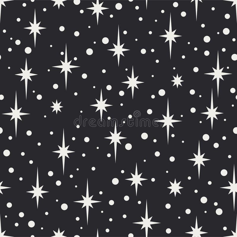 Stars Space Vector Seamless Pattern Stock Illustration - Illustration ...