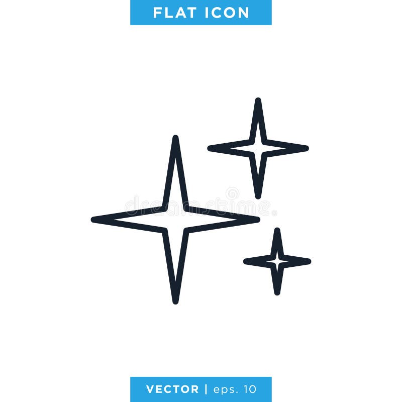 Stars, Sparkle Icon Vector Design Template. Editable Stroke. Stock ...