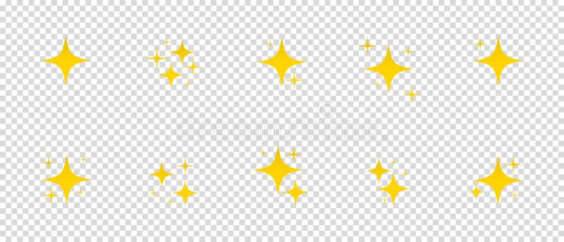 Stars Sparkle Twinkle Shiny Flash Icon Set - Different Vector ...