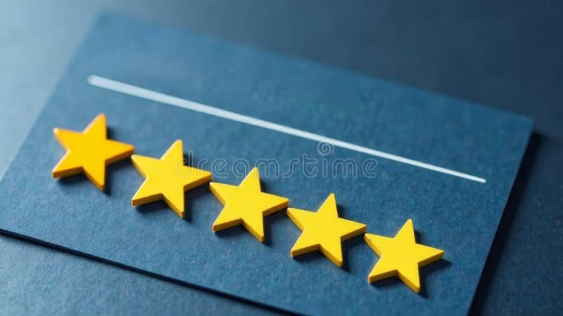 5 Stars Stand on a Plain Background of Different Sizes Stock Photo ...