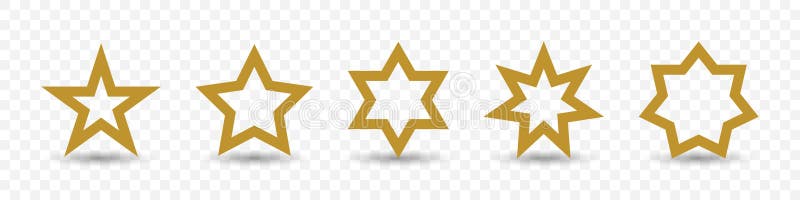 Stars. Star Vector Logo. Gold Stars with Shadow, Isolated. Star in ...