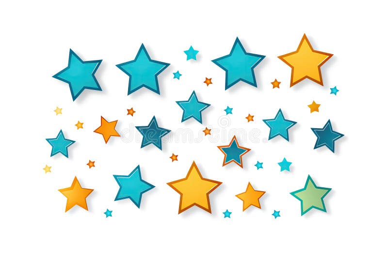 Stars Sticker on White Background. Generative AI Stock Illustration ...
