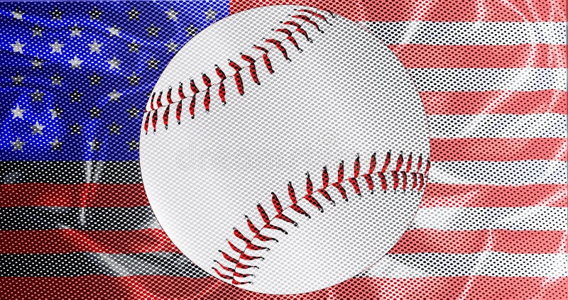Stars and Stripes Baseball Halftone Stock Photo - Image of baseball ...
