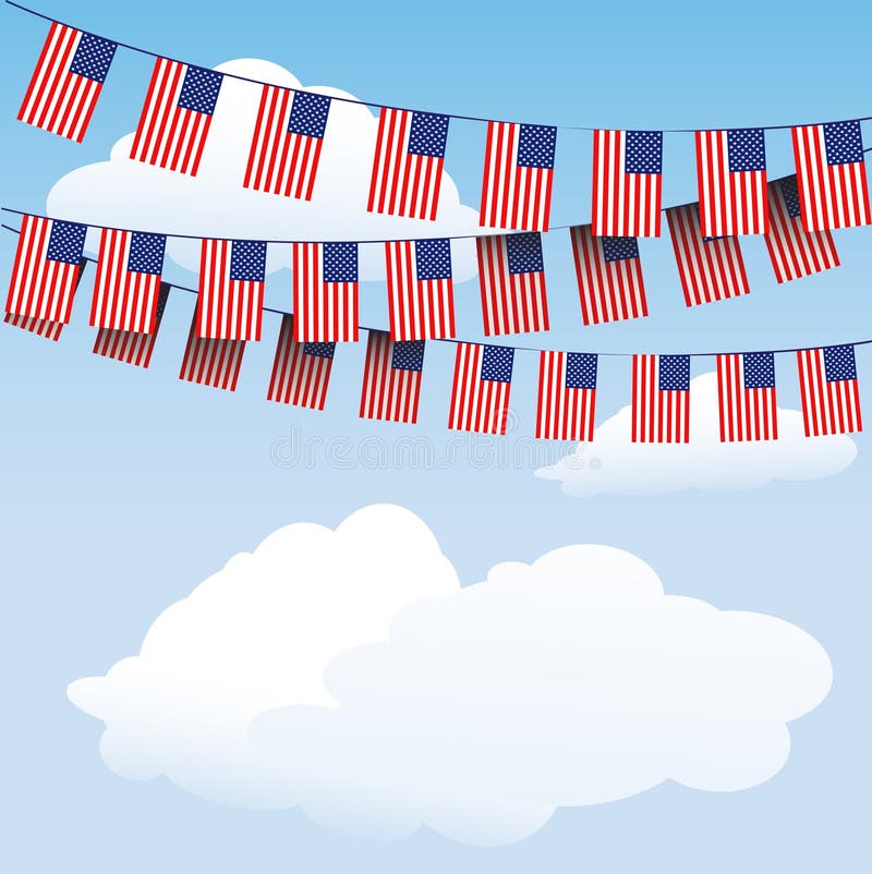 Hanging Bunting Garlands American Stock Vector - Illustration of ...