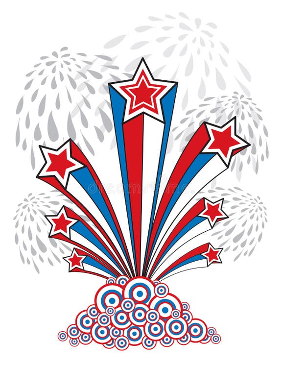 Stars Stripes Fireworks Stock Illustrations – 2,066 Stars Stripes ...