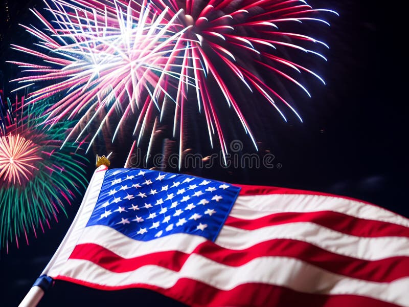 Stars and Stripes Illusion of a 4th of July Evening Celebration. Stock ...