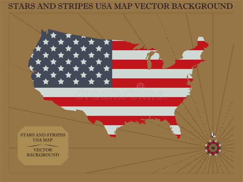 Stars and Stripes Map Vector Background Stock Vector - Illustration of ...