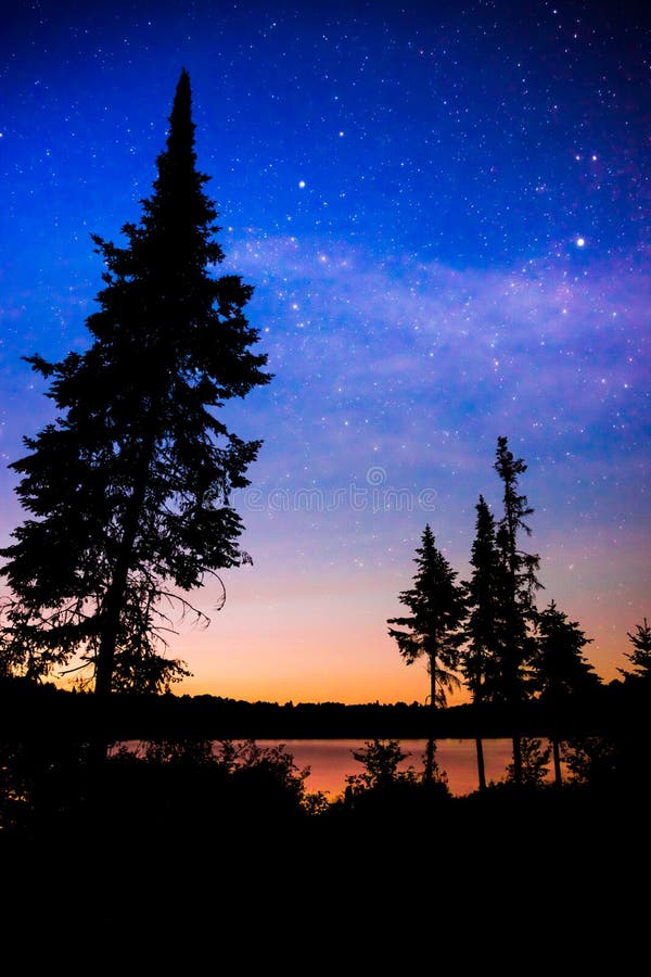Stars at Sunset,Tom Thomson Lake Stock Image - Image of algonquin ...