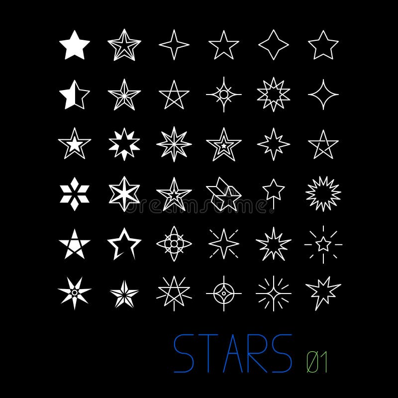 Stars symbol line icons stock vector. Illustration of bethlehem - 235442826