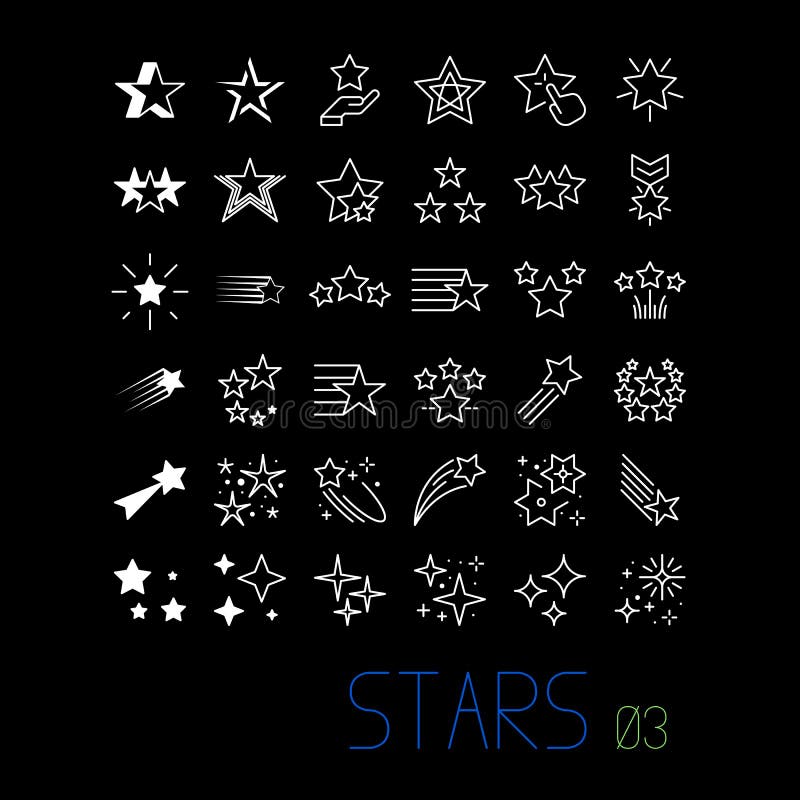 Stars symbol line icons stock vector. Illustration of flying - 235442844