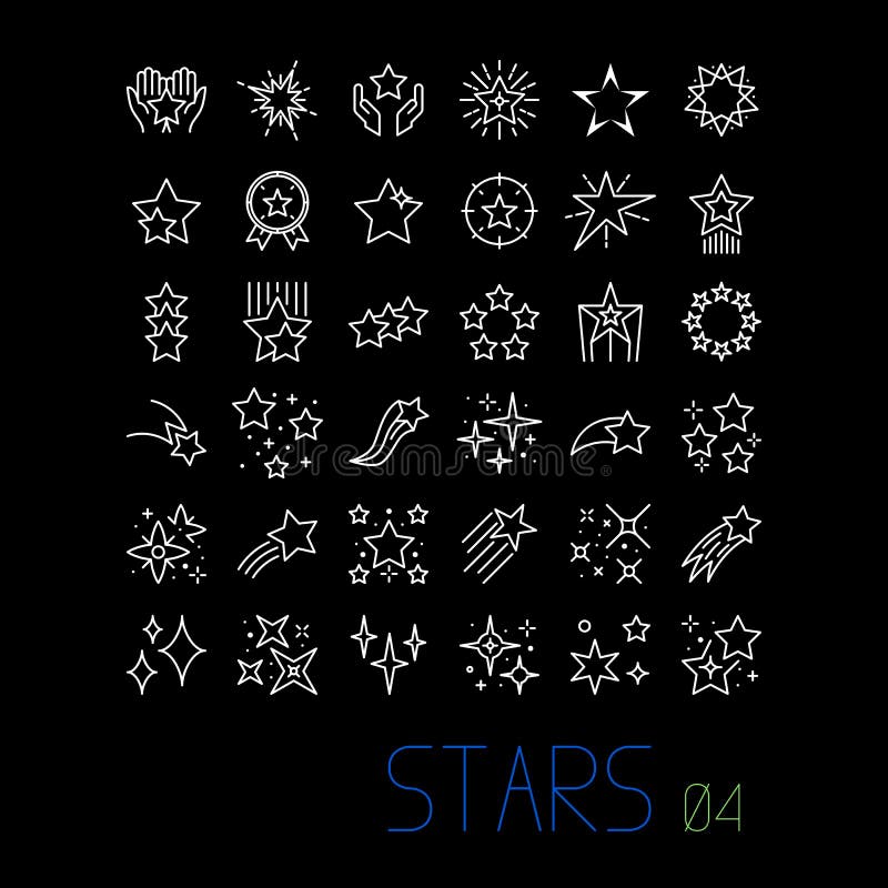 Stars symbol line icons stock vector. Illustration of star - 235442856