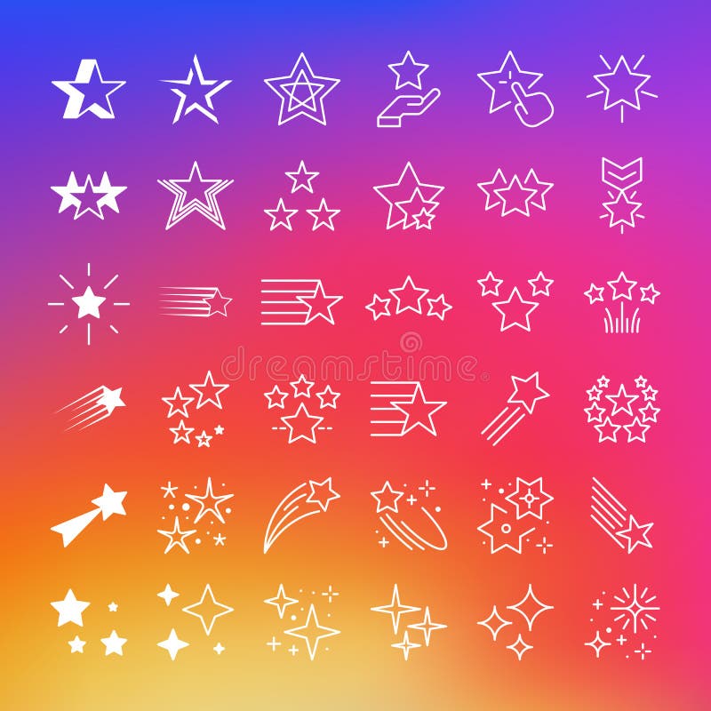 Stars symbol line icons stock vector. Illustration of firework - 235443298