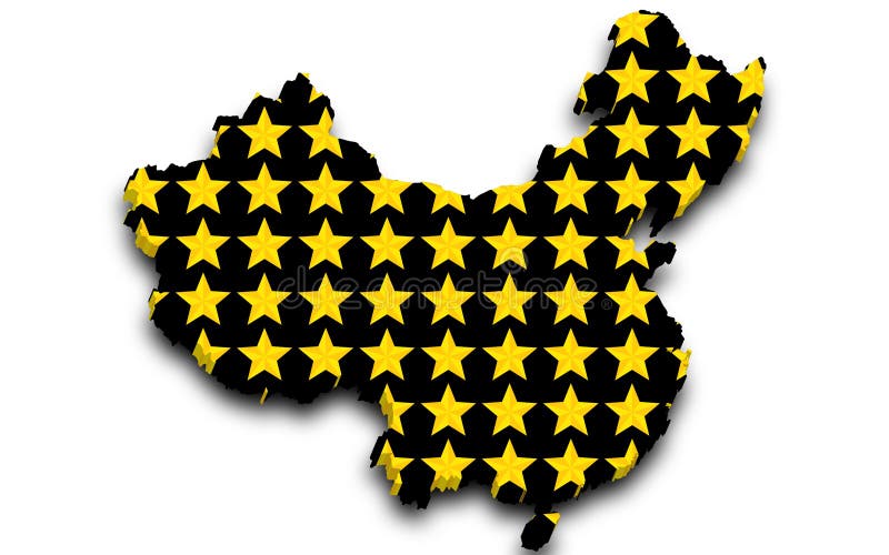 Stars Texture Map of China, PRC, People S Republic of China Stock ...