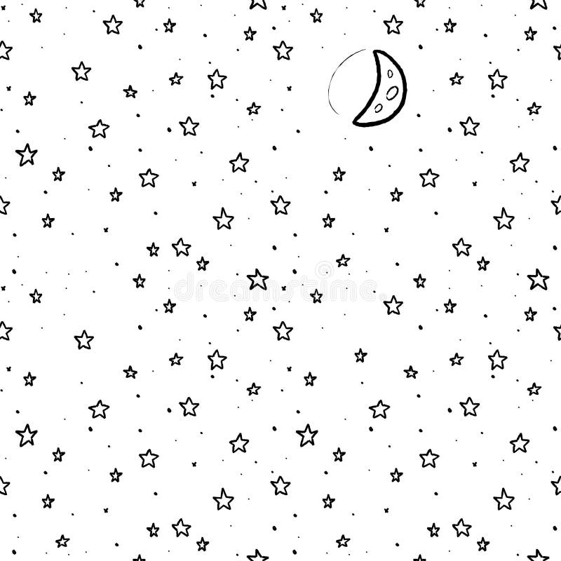 Clip Art & Image Files Moon Seamless Pattern Digital File Drip Moon ...