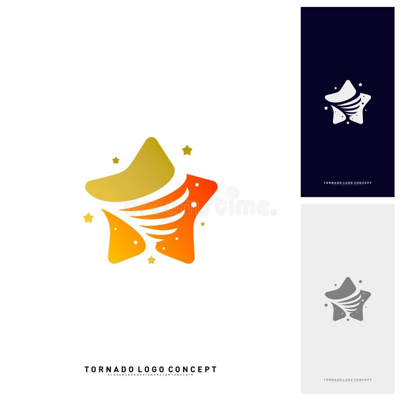 Stars Twist Logo Design Concept Vector. Storm Stars Logo Vector Icon ...